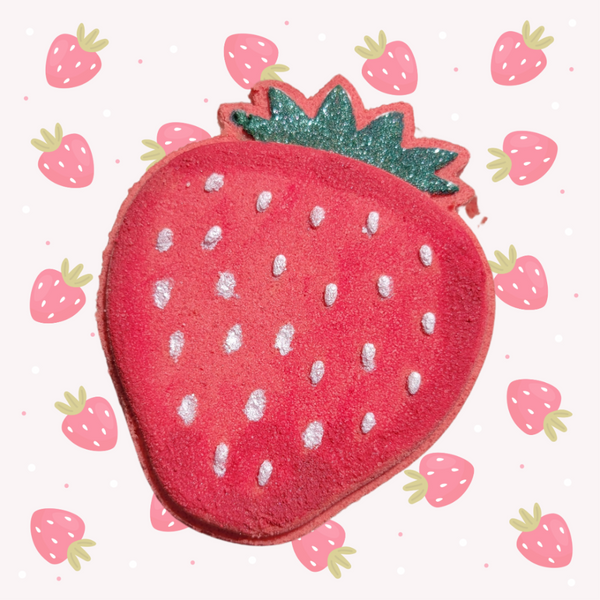 Strawberry Bath Fizzy, Bath Bomb - Sunburst Soaps
